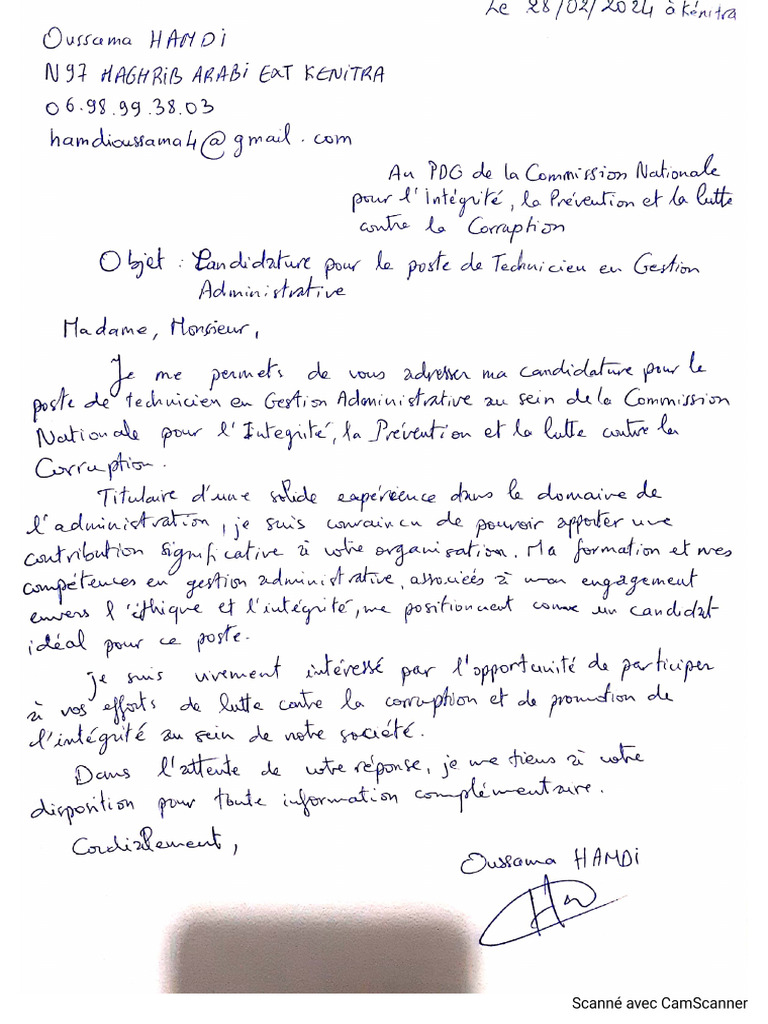 Demande Manuscrite | PDF