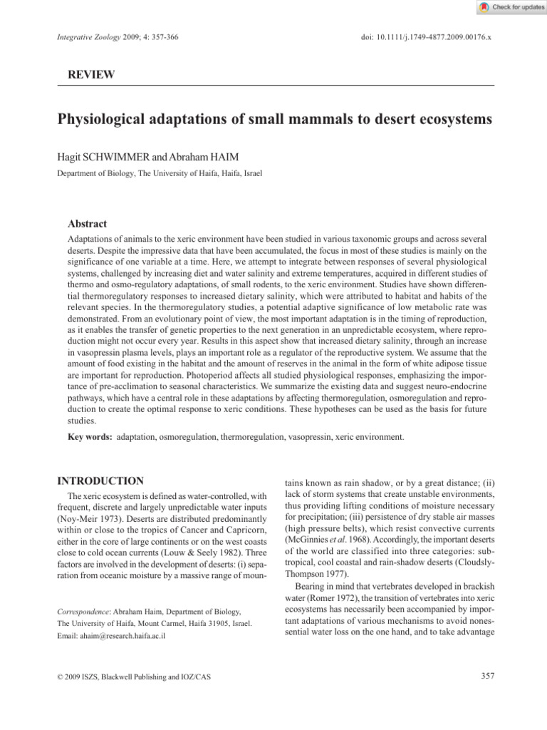 Integrative Zoology-2009-SCHWIMME | PDF | Thermoregulation | Hypothalamus