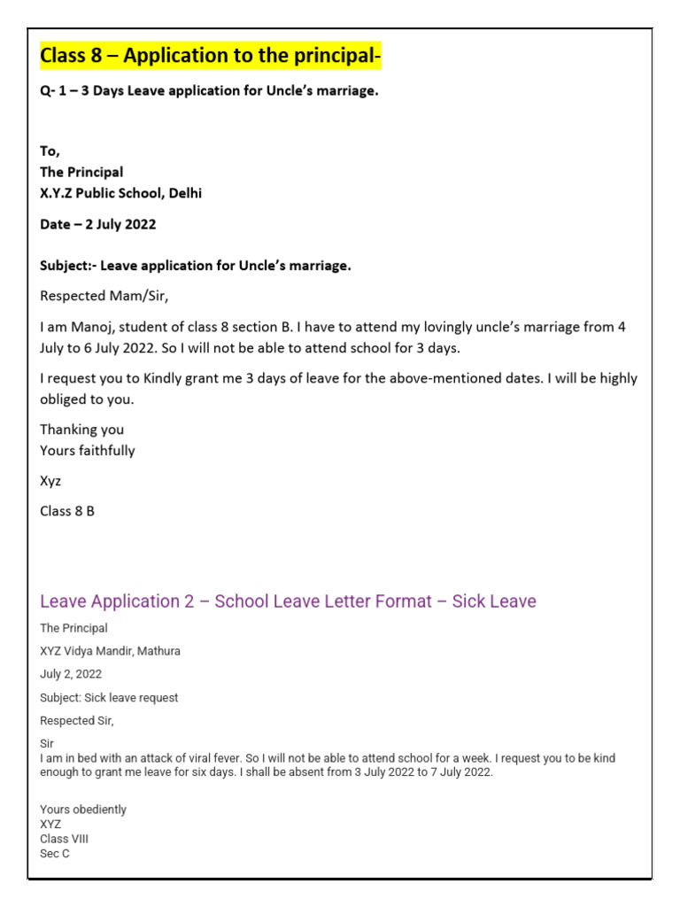 Class 8 Application | PDF