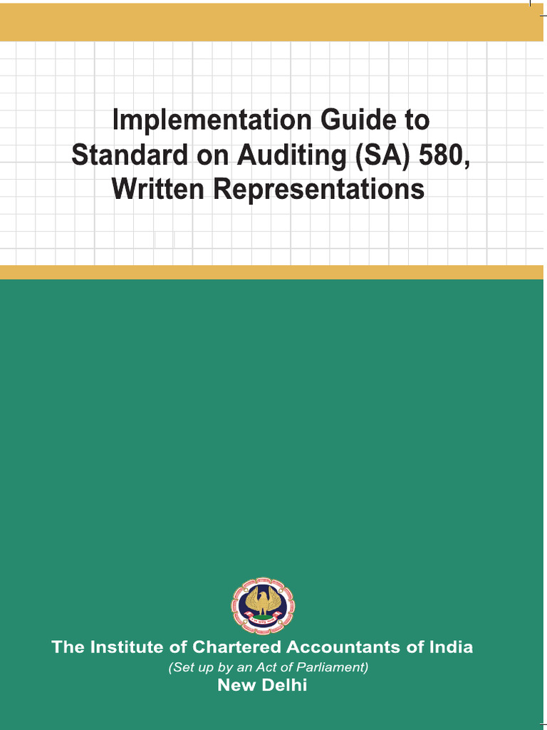 Implementation Guide - SA 580 Written Representation | PDF | Auditor's ...