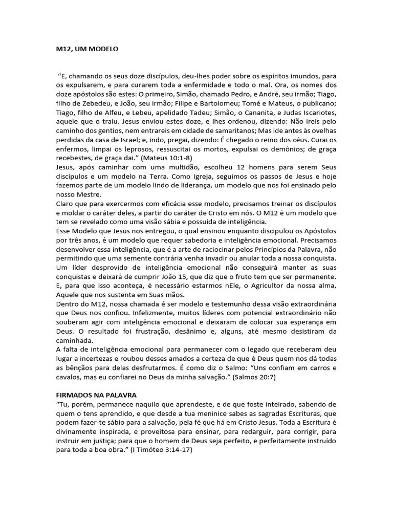 M12 Um Modelo Estudo Do M12 | PDF | São Pedro | Jesus