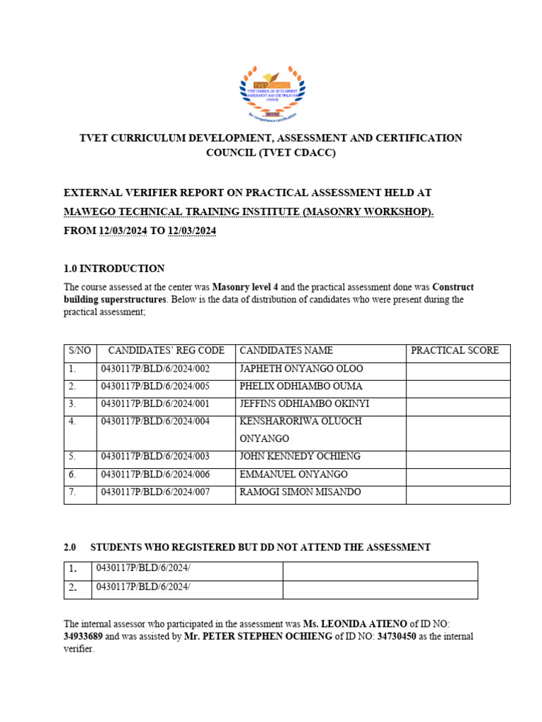 Tvet Curriculum Development Report | PDF