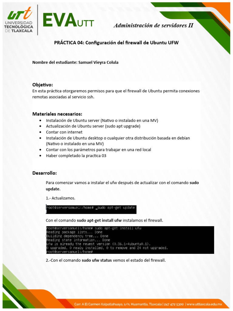 Configuración de Firewall UFW Ubuntu | PDF