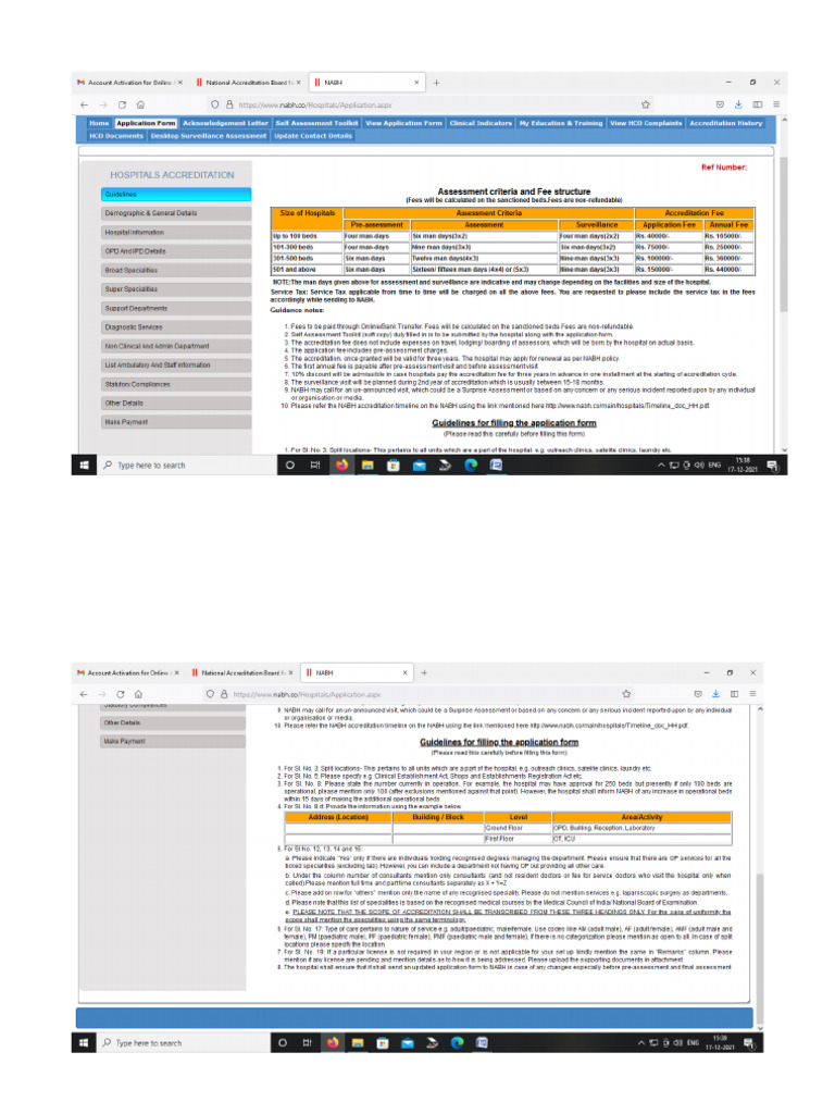Application Form Nabh | PDF