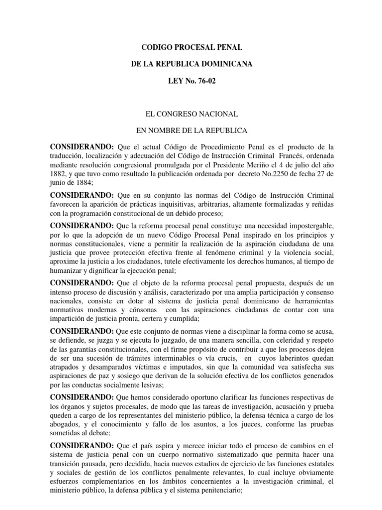 Codigo Procesal Penal Mod. Ley 10 15 | PDF | Judicaturas | Estatuto de limitaciones