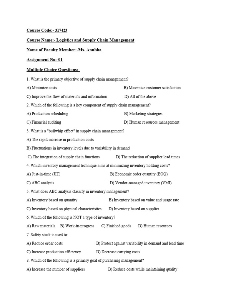 LSCM Assignment 01 | PDF | Supply Chain | Supply Chain Management LSCM Assignment 01 | PDF | Supply Chain | Supply Chain Management