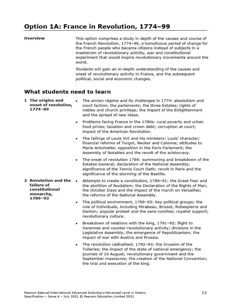 French Revolution History Guide | PDF | Reign Of Terror | Maximilien ...