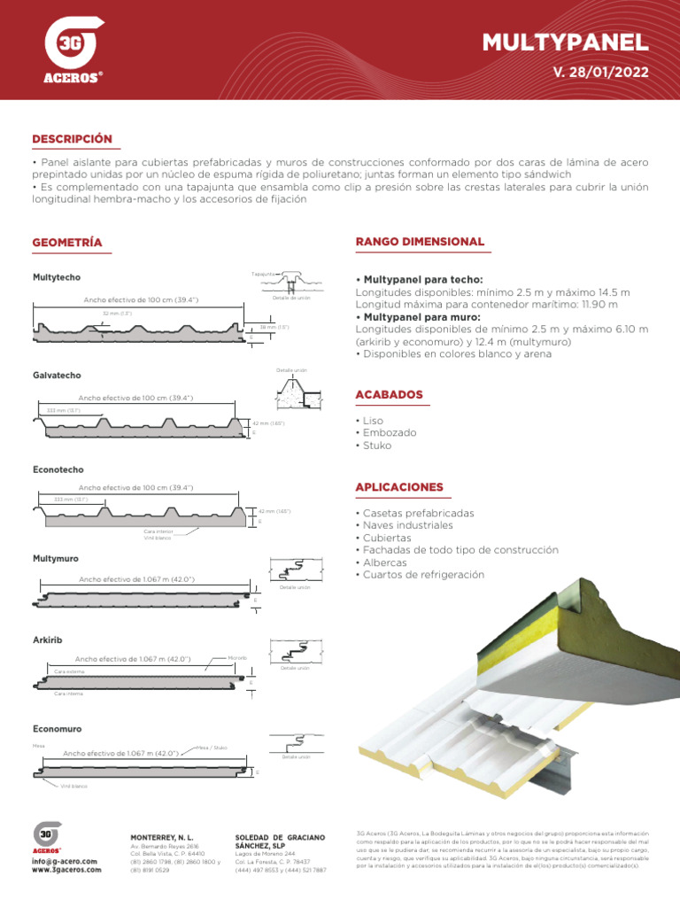 Paneles Aislantes Multypanel para Construcción | PDF
