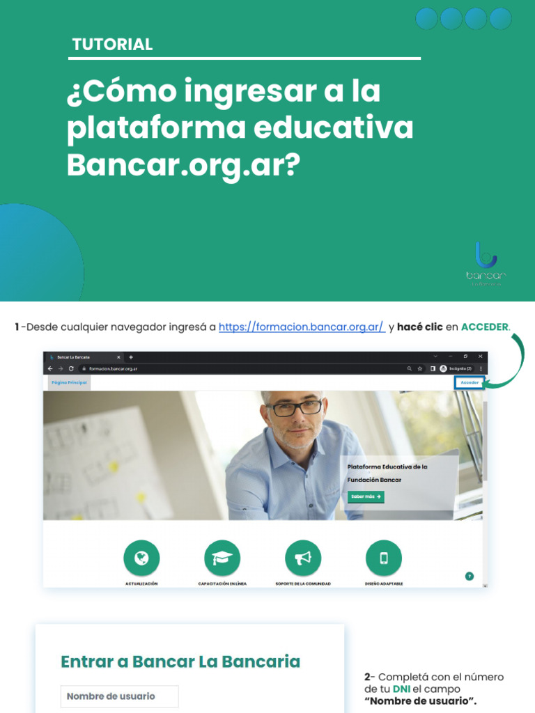 Tutorial - Cómo Ingresar A La Plataforma | PDF