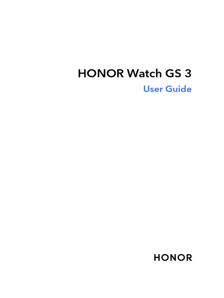 Honor Watch Gs 3 User Guide 01 Mus B19 En Us Pdf Sleep Timer 