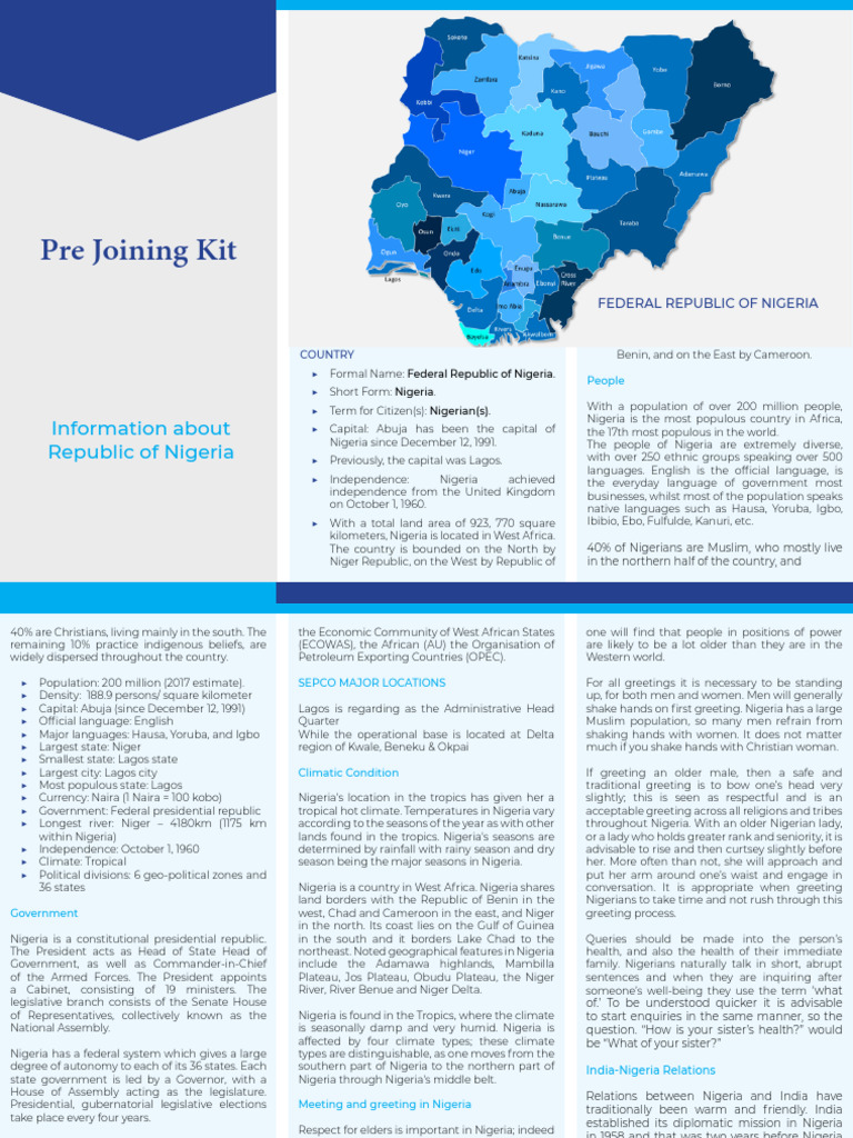 72475136464875486bf39c079427970 PRE JOINING KIT INFO NIGERIA | Download Free PDF | Nigeria