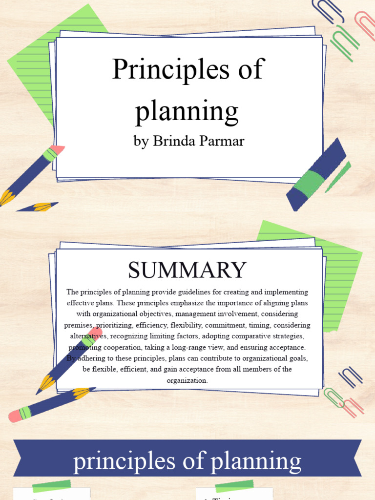 Principles of Planning | PDF | Business