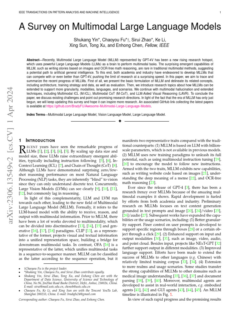 A Survey On Multimodal Large Language Models | PDF | Data Compression | Computing