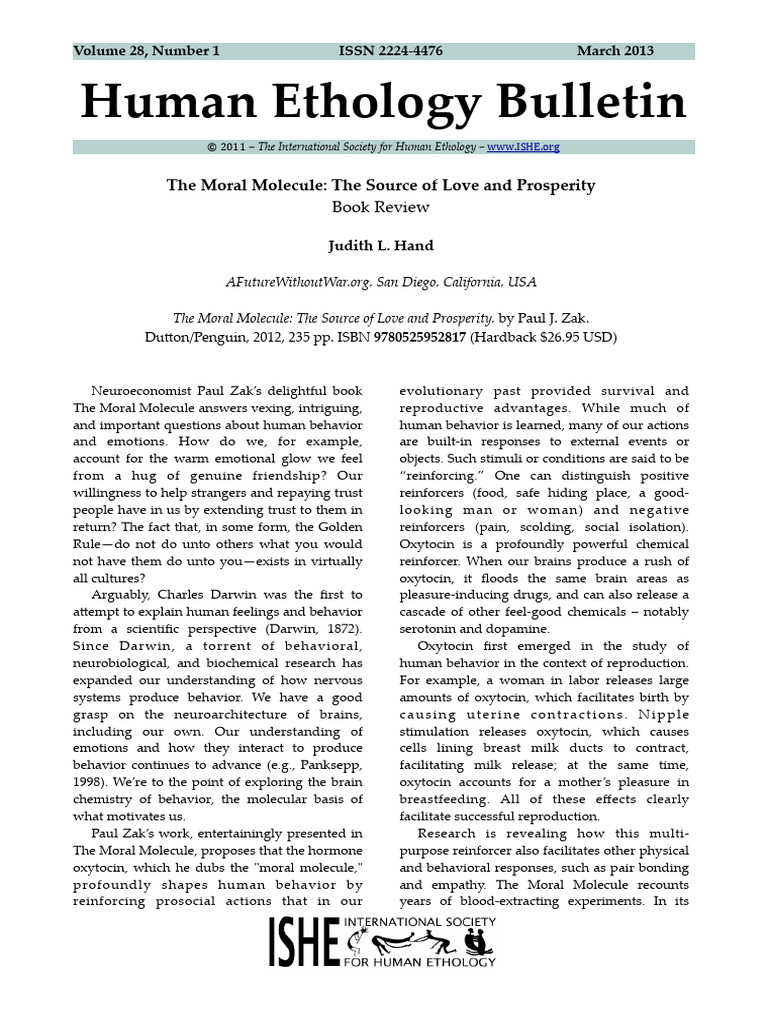 The Moral Molecule The Source of Love and Prosperi | PDF | Empathy ...
