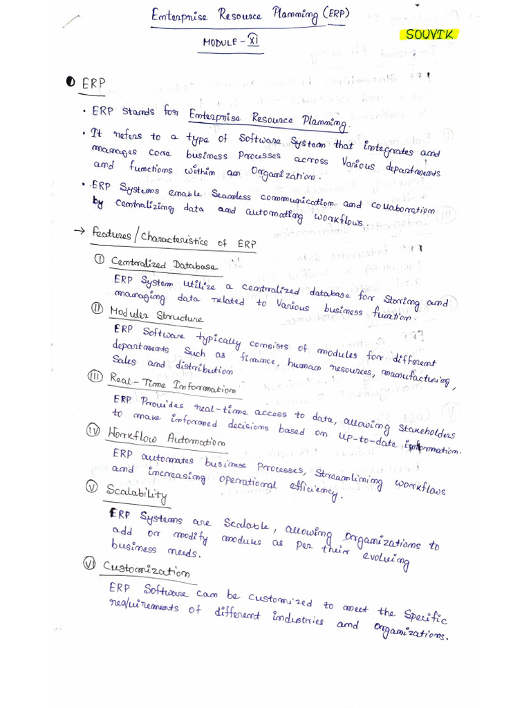 Enterprise Resource Planning (ERP) - Module-11 | PDF