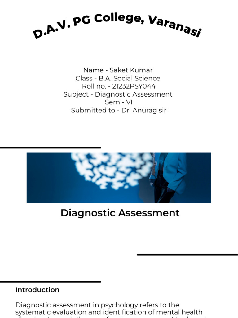 Diagnostic Assessment | PDF | Mental Disorder | Psychological Evaluation