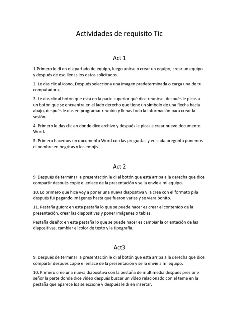 Actividades de Requisito Tic 2 | PDF | Software | Informática