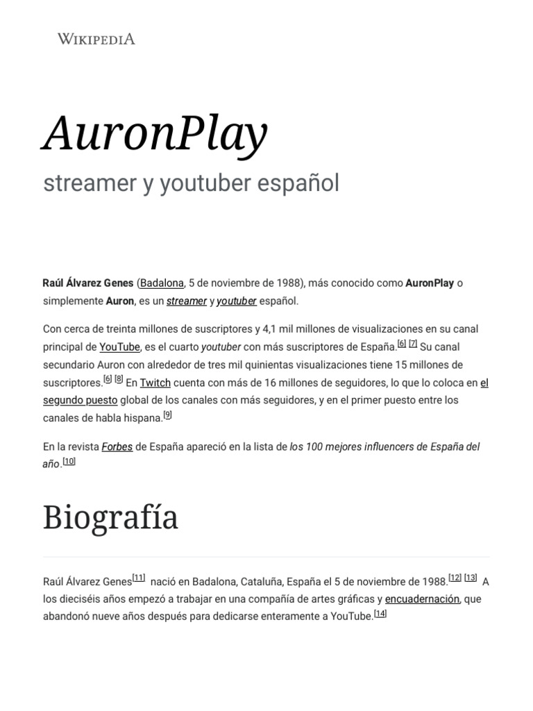 AuronPlay - Wikipedia, La Enciclopedia Libre | PDF