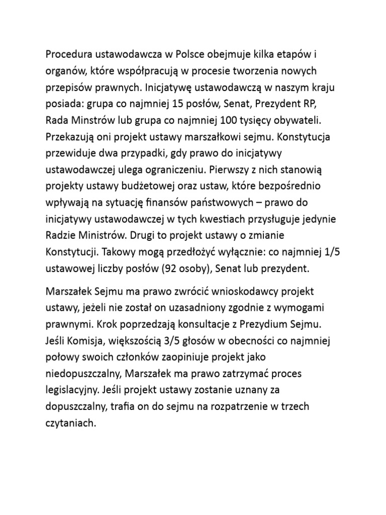 Proces Legislacyjny | PDF