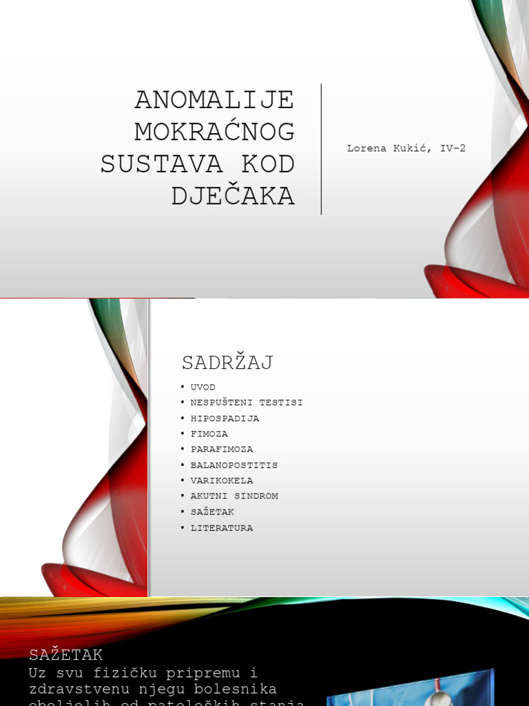 Anomalije Mokraćnog Sustava Kod Dječaka | PDF