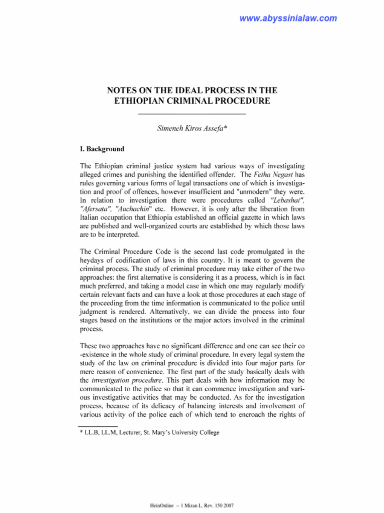 Ethiopian Criminal Procedure Guide | PDF | Bail | Search Warrant