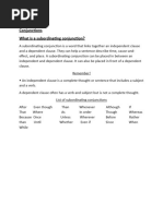 Subordinating Conjunctions (AWUBIS) | PDF