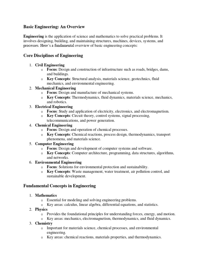 Basic Engineering by ChatGPT | PDF | Engineering | Engineering Design Process