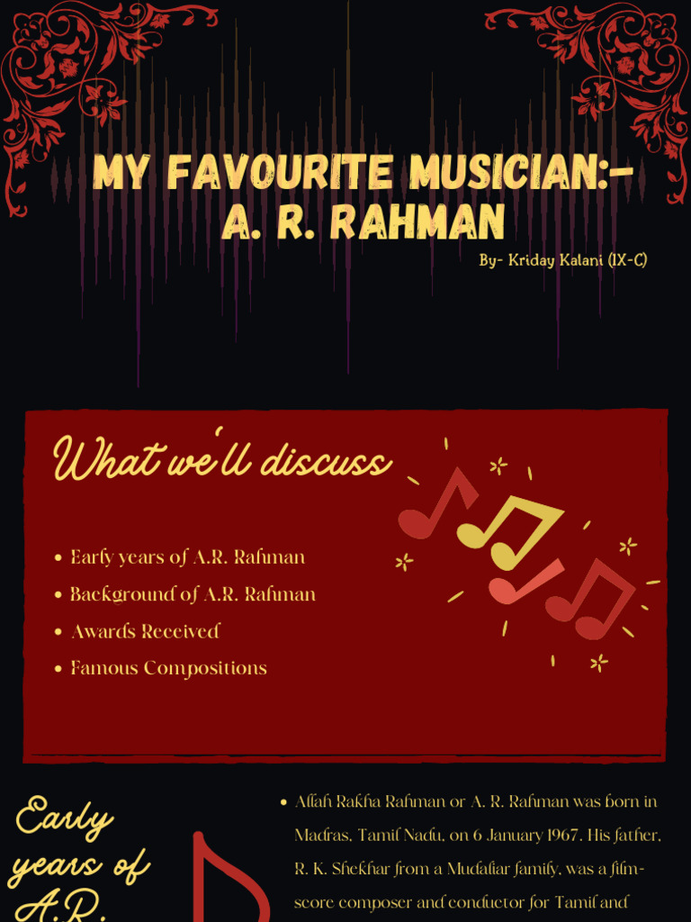 My Favourite Musician- A. R. Rahman | PDF