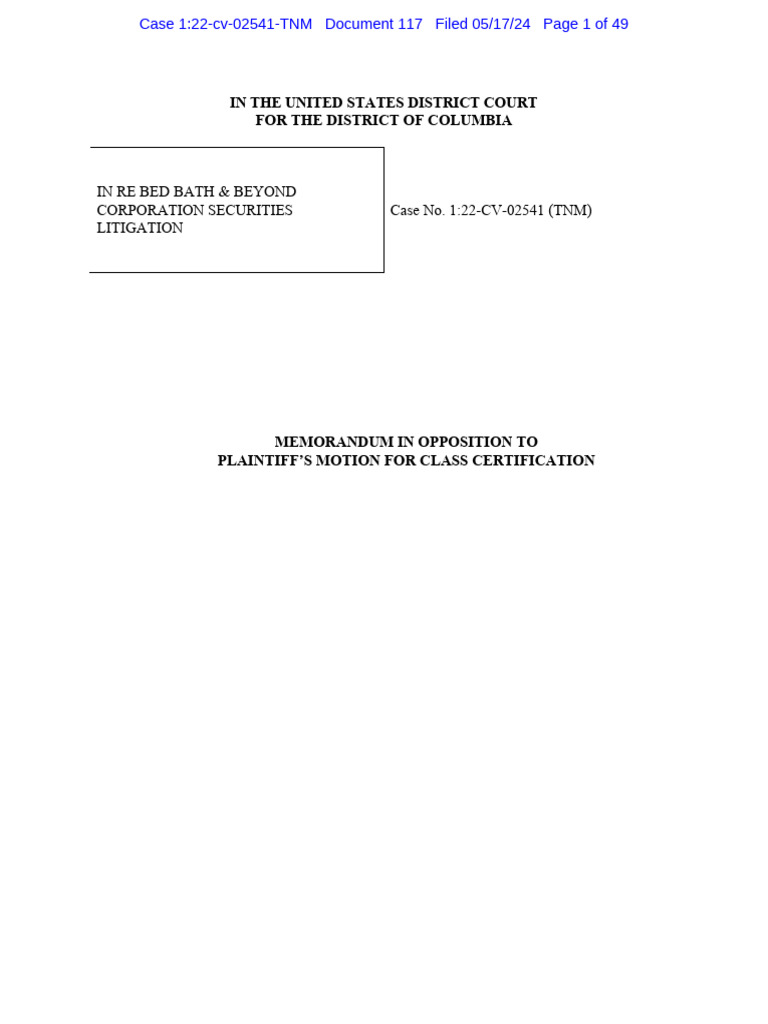 Gov Uscourts DCD 246608 117 0 | PDF | Stocks | Short (Finance)