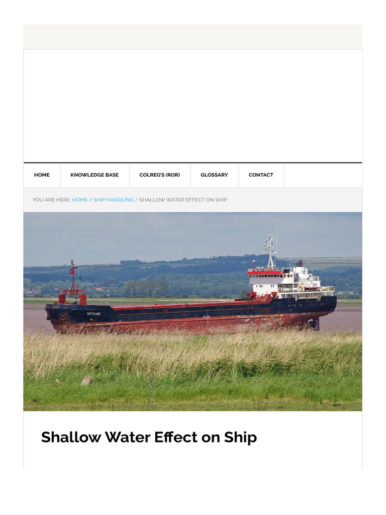 Shallow Water Effect On Ship 2 | PDF | Ships | Water Transport