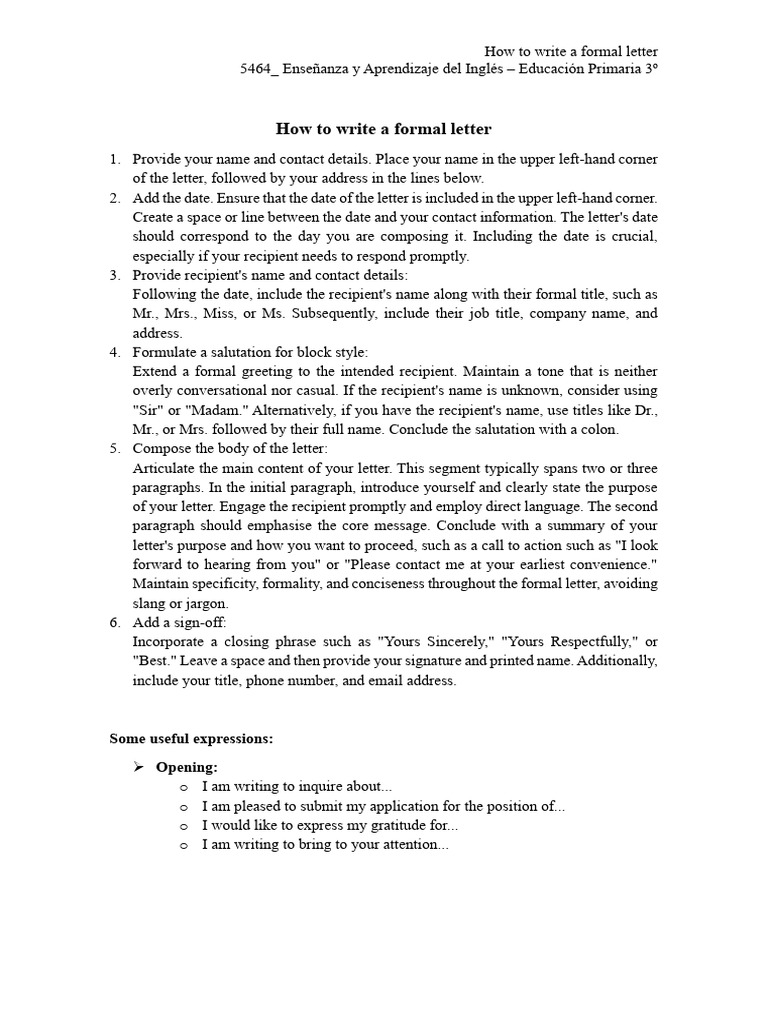 How To Write A Formal Letter | PDF | Human Communication