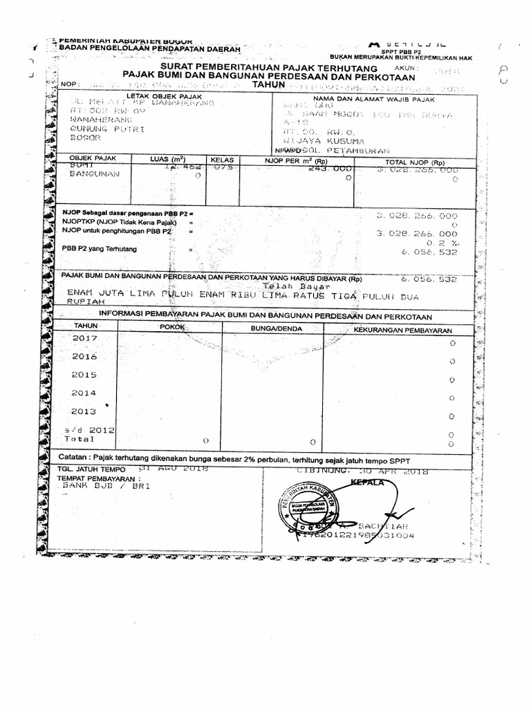 PBB tahun 2018 | PDF