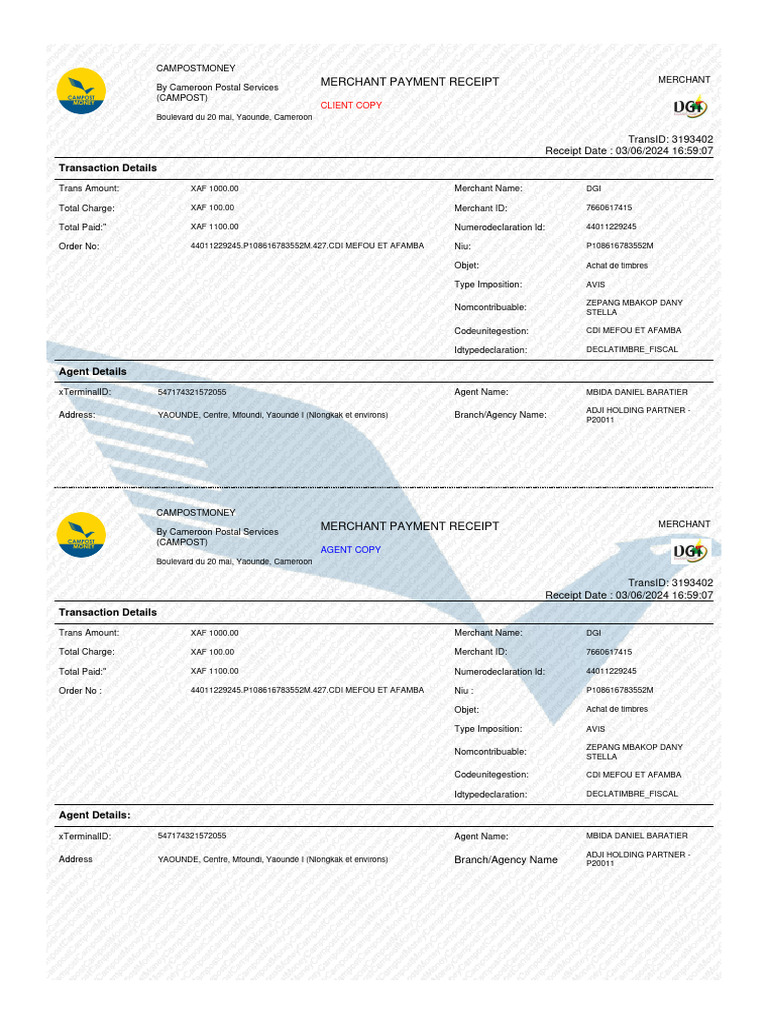 Pay Taxotp Fees Receipt PDF | PDF