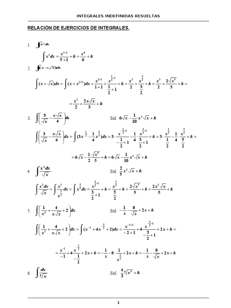 Integrales Indefinidas Resueltas 02 | PDF | Intégral | Fraction ...