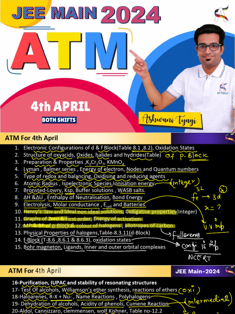 ATM For 4th April | PDF | Teaching Methods & Materials | Technology & Engineering