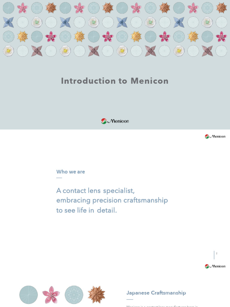 Menicon product profile | PDF | Contact Lens | Lenses