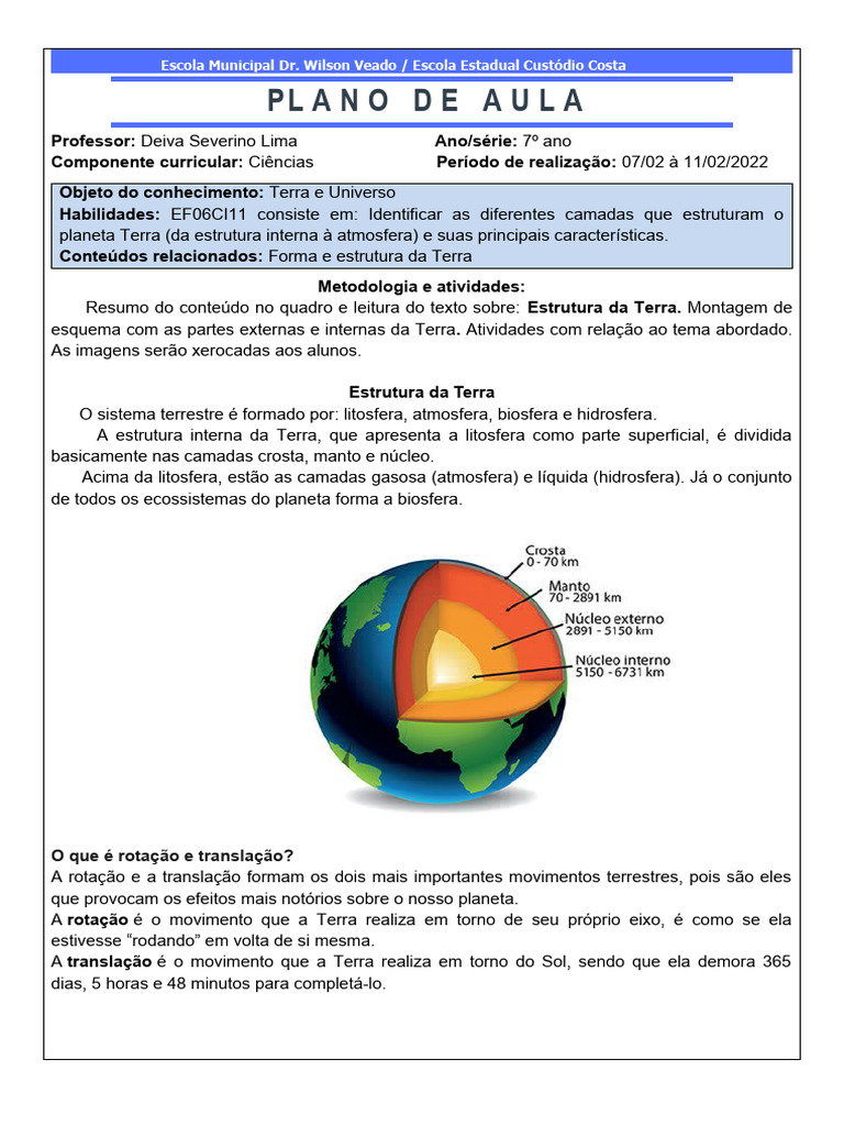 Estrutura da Terra | PDF | Terra | Ciências naturais