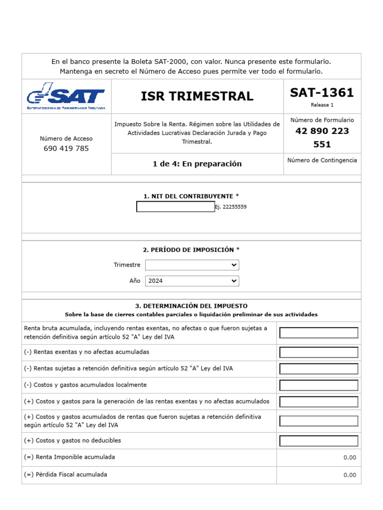 Formulario ISr Trimestral | PDF | Impuestos | Impuesto sobre la renta