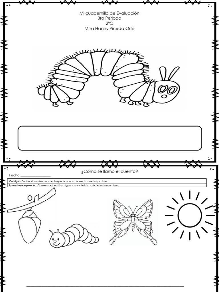 Cuadernillo de Evaluación: La Oruga Hambrienta | PDF | Aprendizaje ...