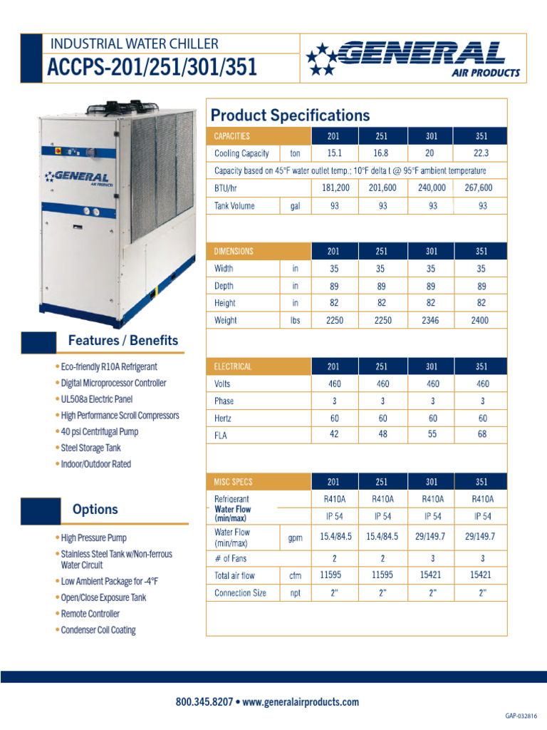 Chiller-Cutsheet-M201-M351 | PDF | Engineering Thermodynamics | Temperature