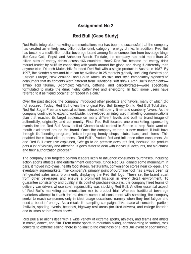 CasestudyRedBull Assignment2 | PDF | Drink