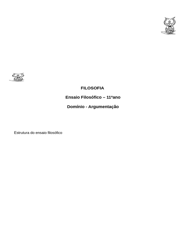 Ensaio Filosófico (Modelo) | PDF | Argumento | Humano