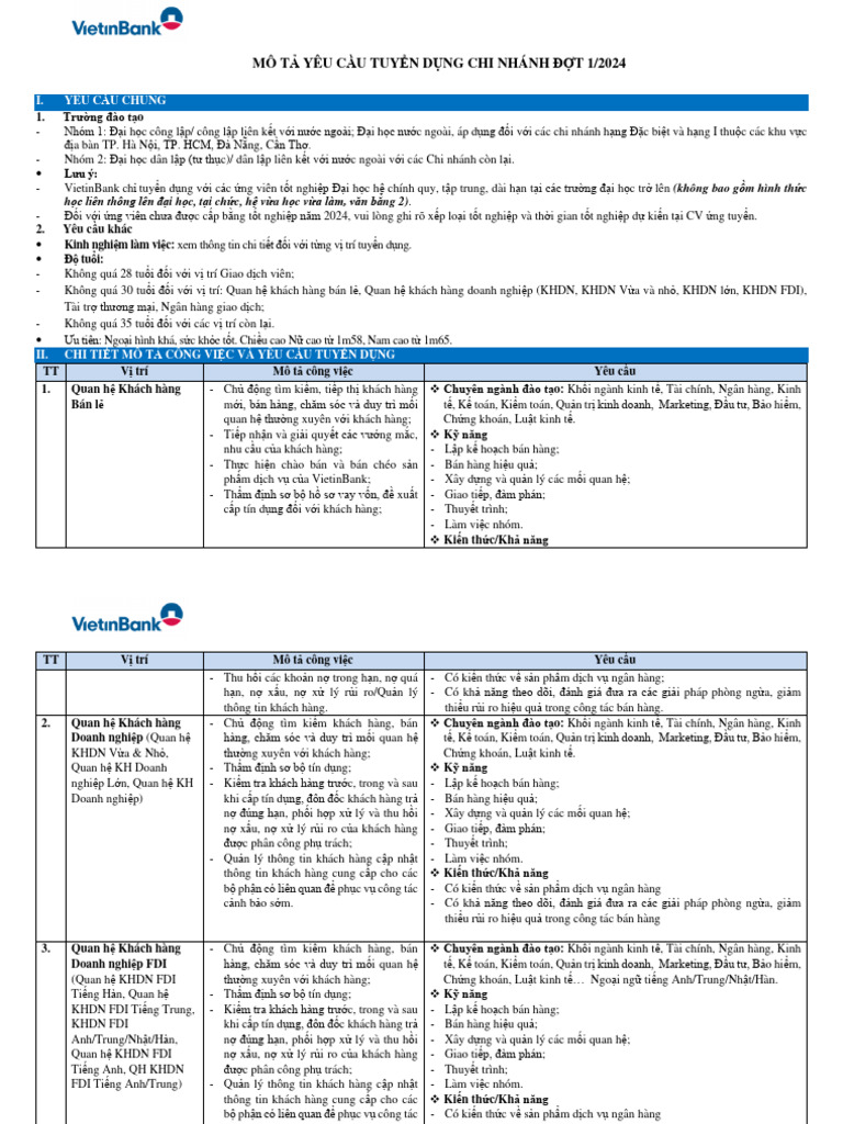 VietinBank MTCV Dot 1 Nam 2024 - v4 | PDF