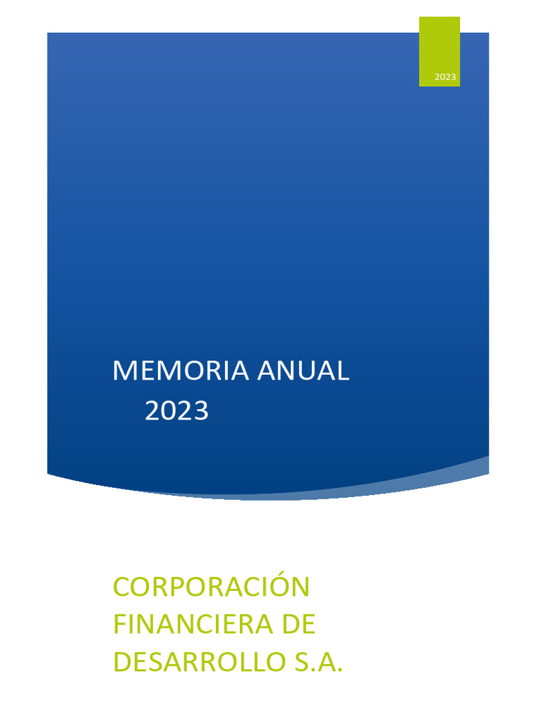 Informe Anual COFIDE 2023 | PDF | Sustentabilidad | Desarrollo sostenible