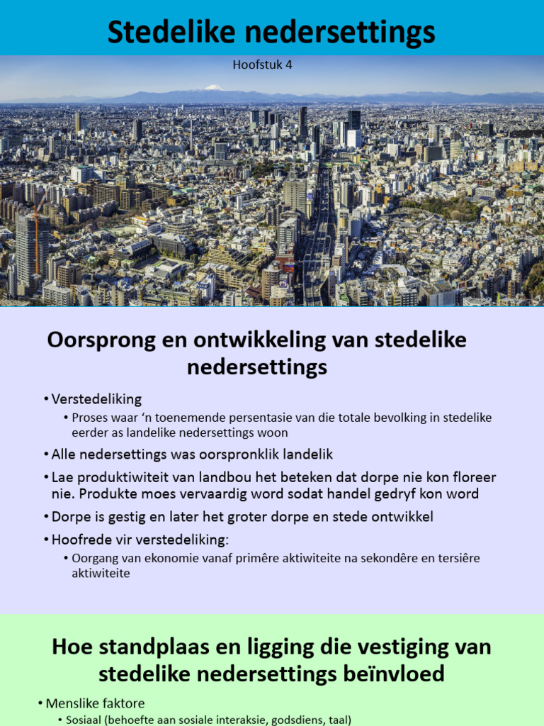 Stedelike Nedersettings | PDF