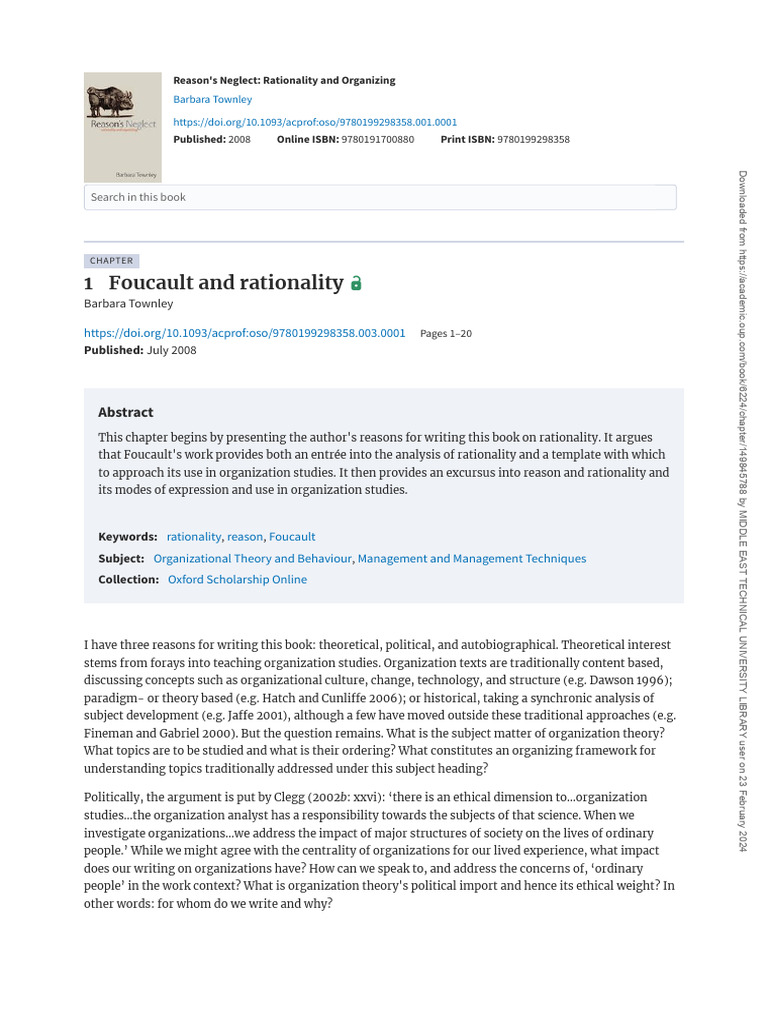 Foucoult | PDF | Rationality | Reason