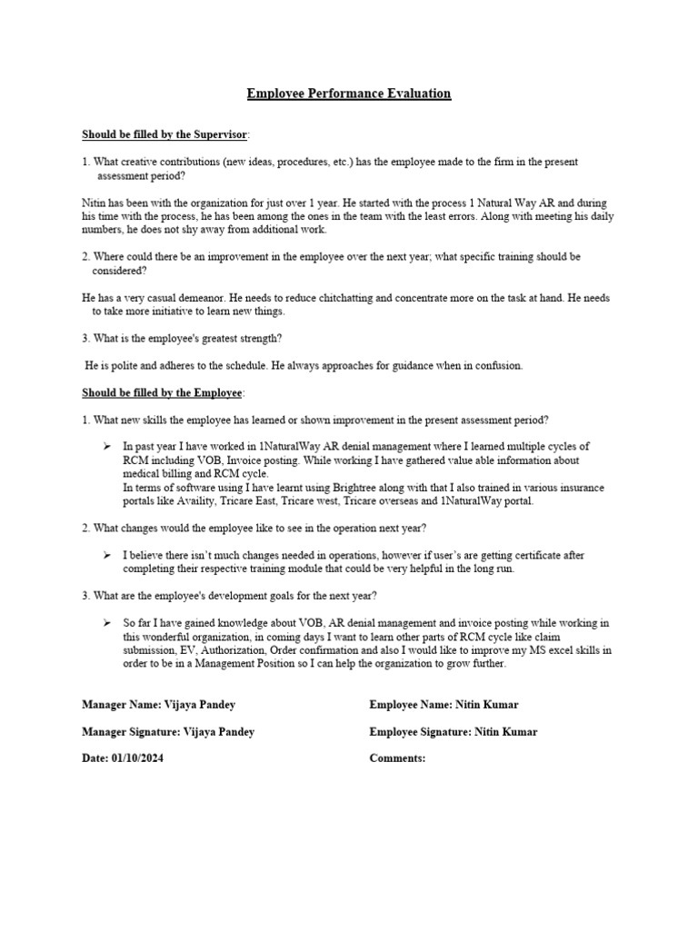 Employee Performance Evaluation - Nitin Kumar - SK6815 - Process ...