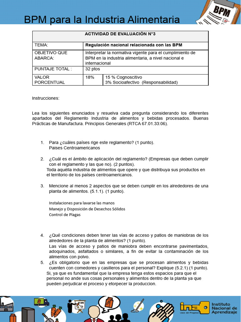 BPM en la Industria Alimentaria: Normativa y Requisitos | PDF | Agua ...