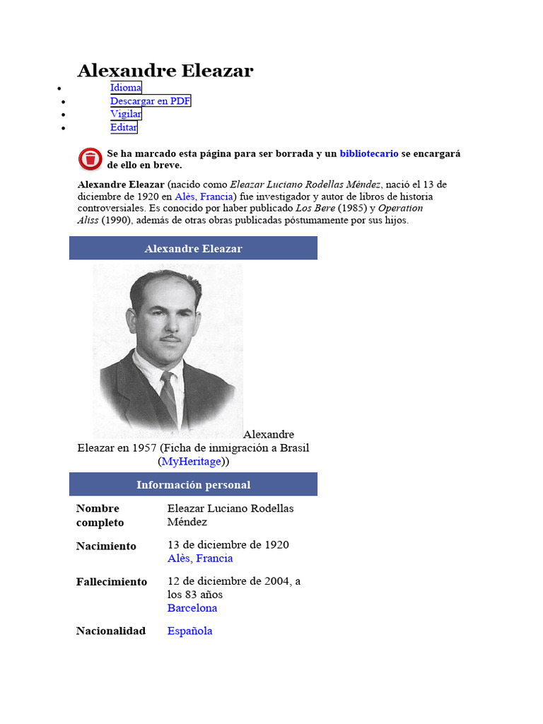 Wikipedia Alexander Eleazar | PDF