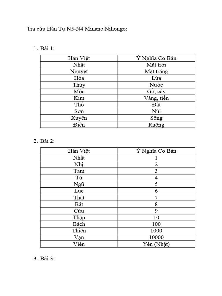Tra C U Hán T N5 N4 | PDF